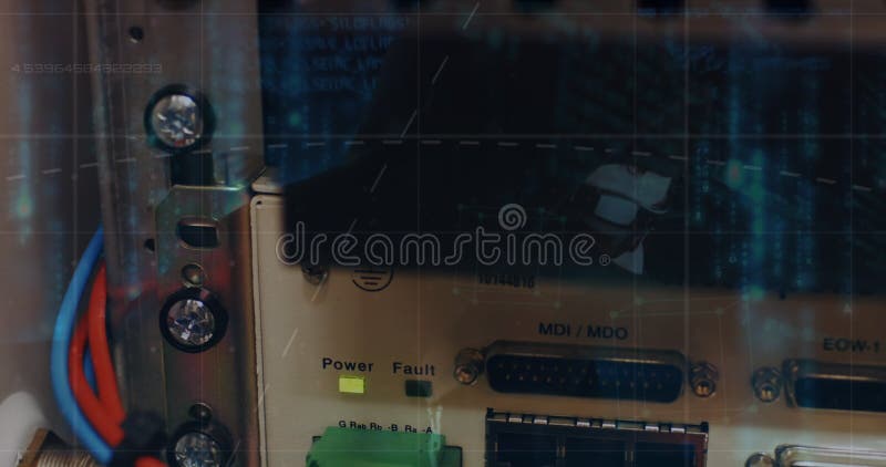 Data Processing Over Close Up Of A Computer Server Against Male Hacker Stock Video Video Of