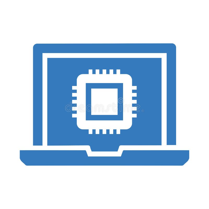 Data Processing, Processor Icon. Blue Version Stock Vector ...