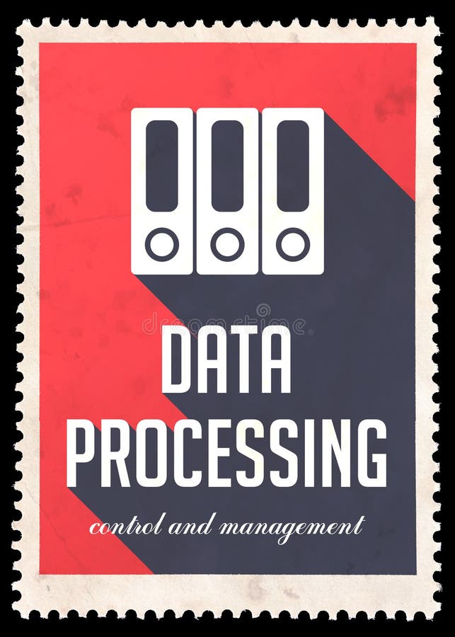 Data Processing on Red in Flat Design. Stock Illustration ...