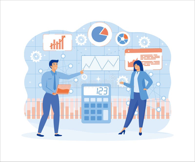 Data Processing and Visualization. People Creating Chart and Analyze ...