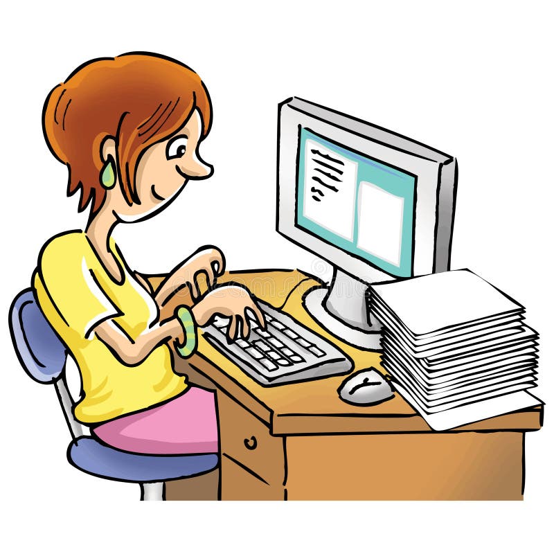 Data processor stock vector. Illustration of chair, computer - 46757874