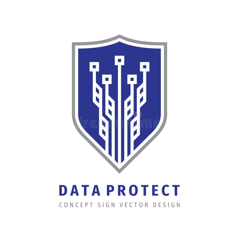 Data Protect Technology - Logo Vector Illustration. Abstract Shield ...