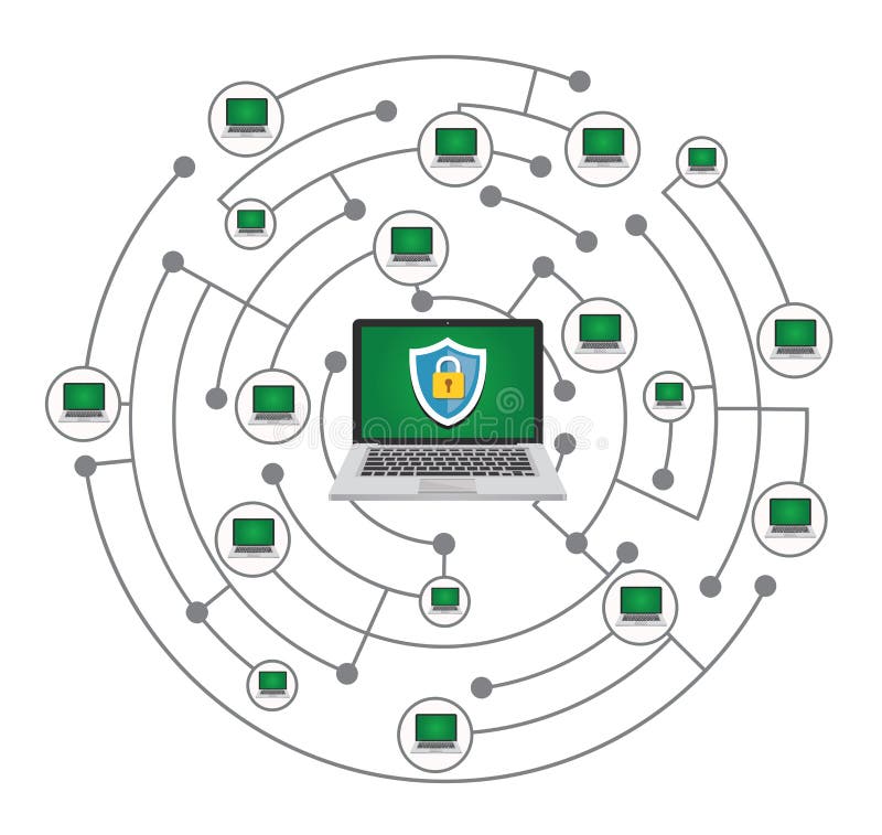 Data Protected Network Concept Isolated on White Background Stock ...