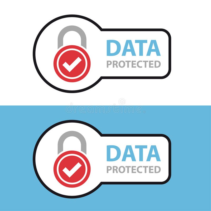 Data Protected Safety Icon Symbol Stock Vector - Illustration of design ...