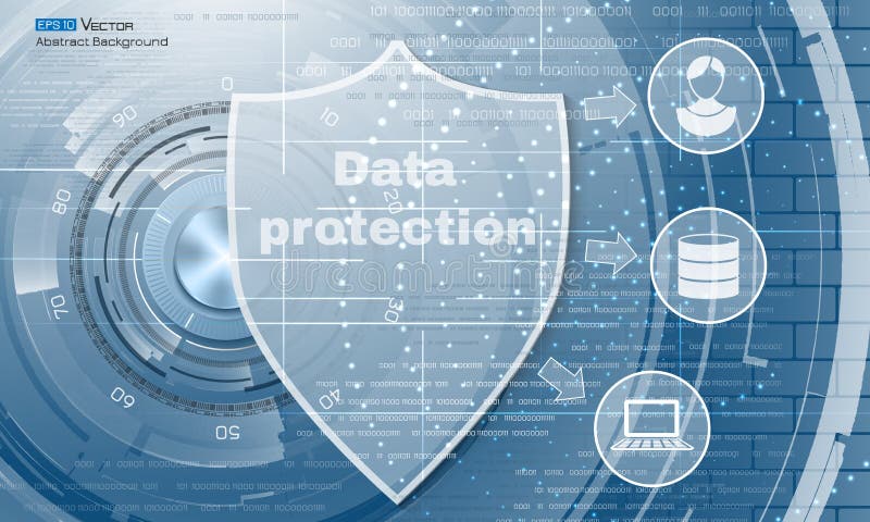 Data Protection Abstract Background with Shield Stock Vector ...