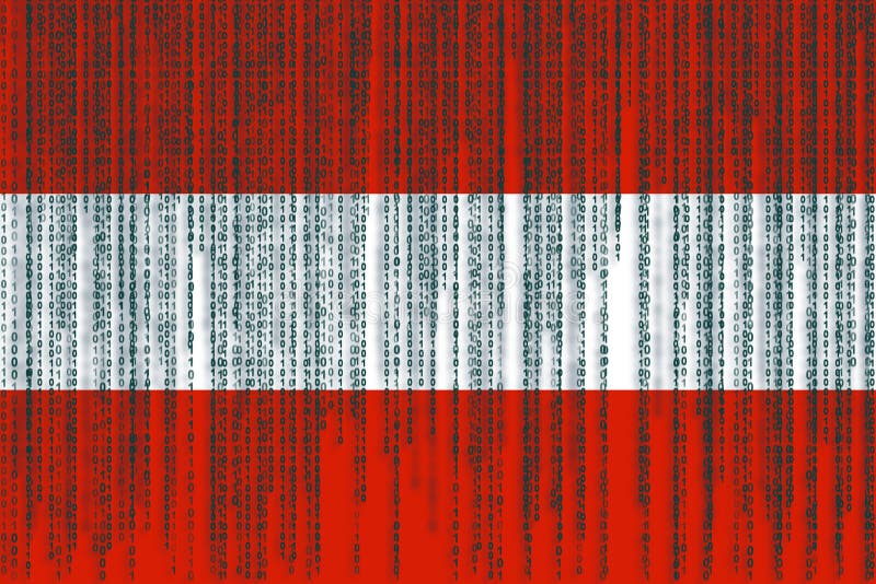 Data Protection Austria Flag. Austria Flag with Binary Code Stock ...