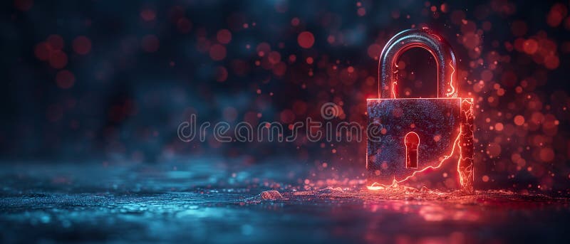 Cyber Security and Protection Breach, Impressive Broken Lock ...