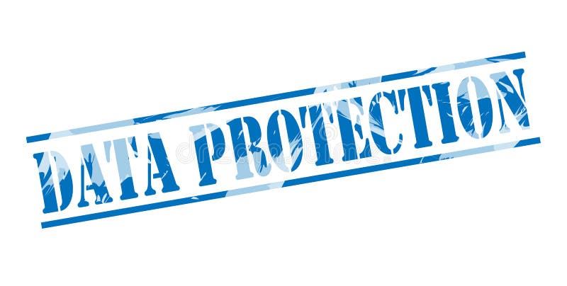 Data protection blue stamp stock illustration. Illustration of ...