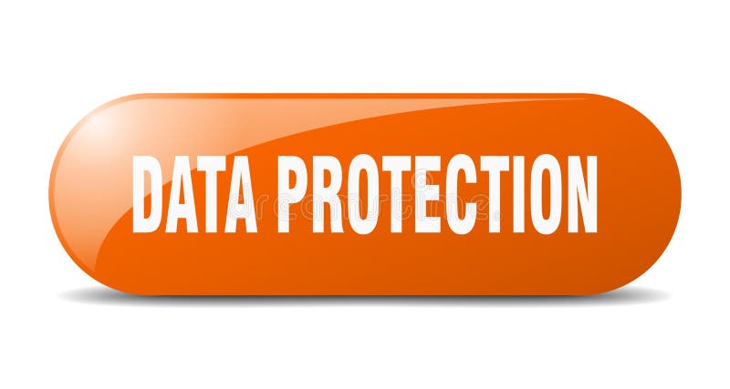 Data Protection Button. Sticker. Banner. Rounded Glass Sign Stock ...