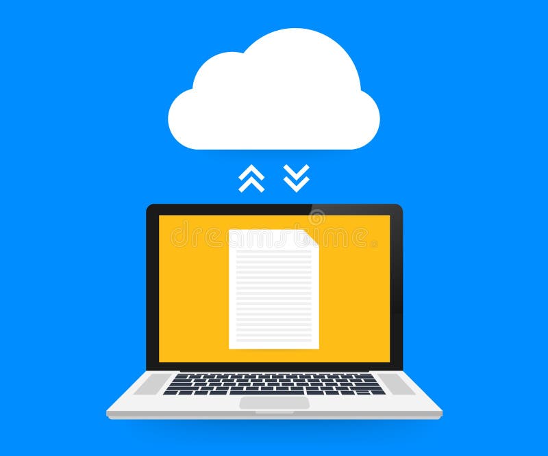 Data Protection Cloud Storage Design Flat Concept. Online Storage Sign ...