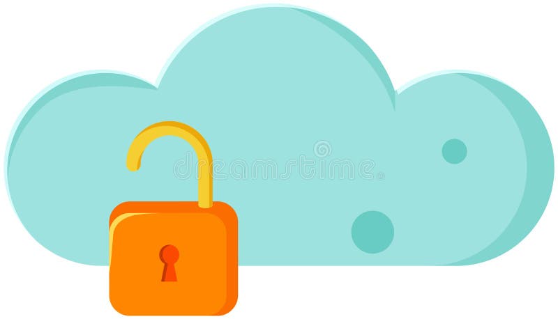 Data Protection Cloud Storage Design Flat Concept. Online Storage Sign ...