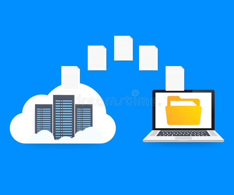 Data Protection Cloud Storage Design Flat Concept. Online Storage Sign ...