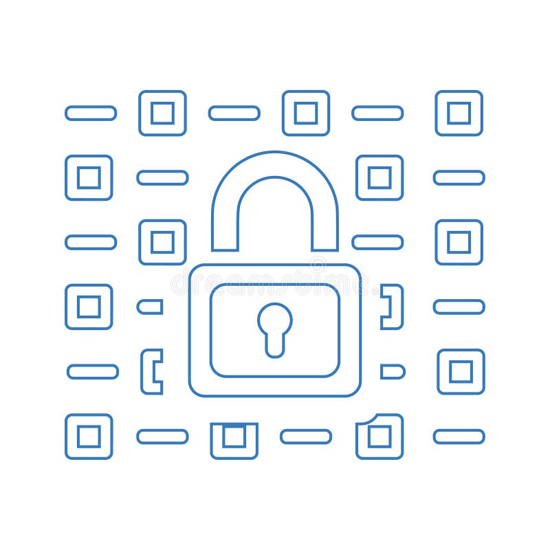 Data Protection Code Encryption Security Icon Stock Illustration