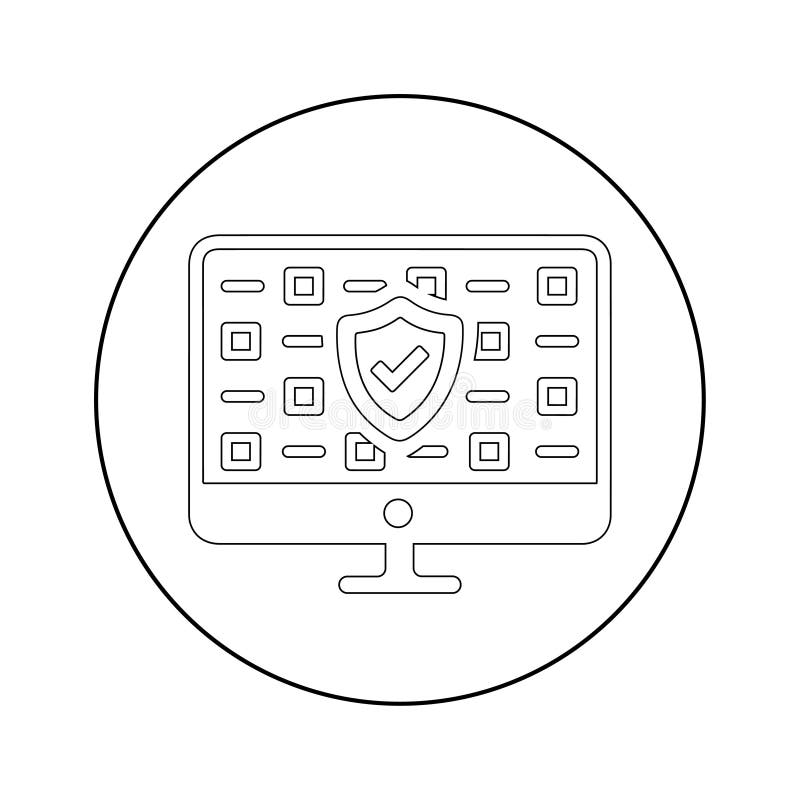Data Protection Code Encryption Security Icon Stock Illustration