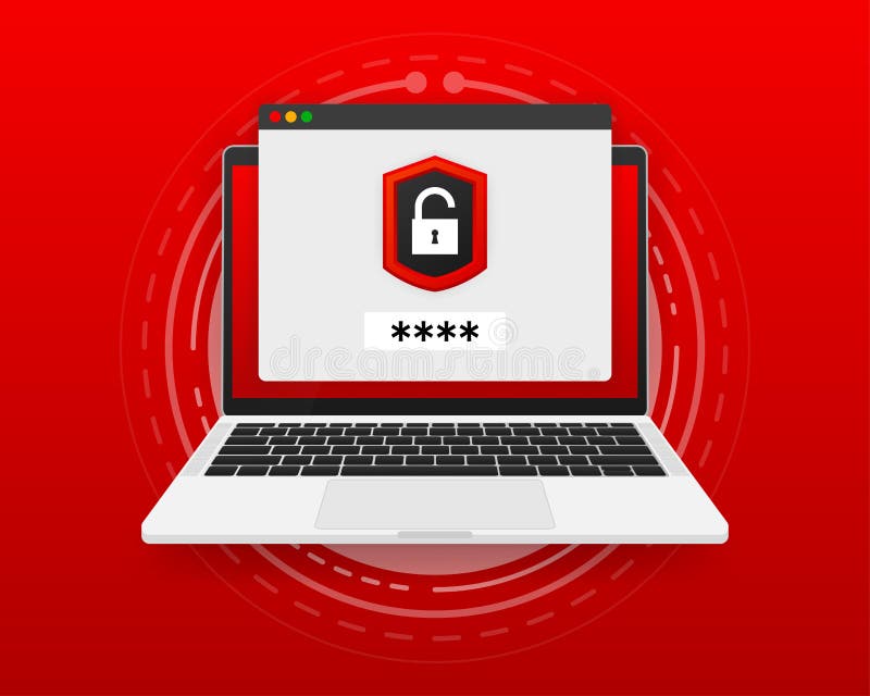 Data Protection Concept on the Computer Screen. Credit Card ...