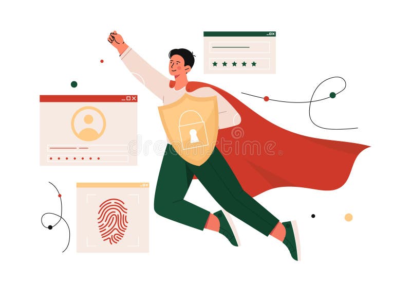Data protection concept stock illustration. Illustration of template ...