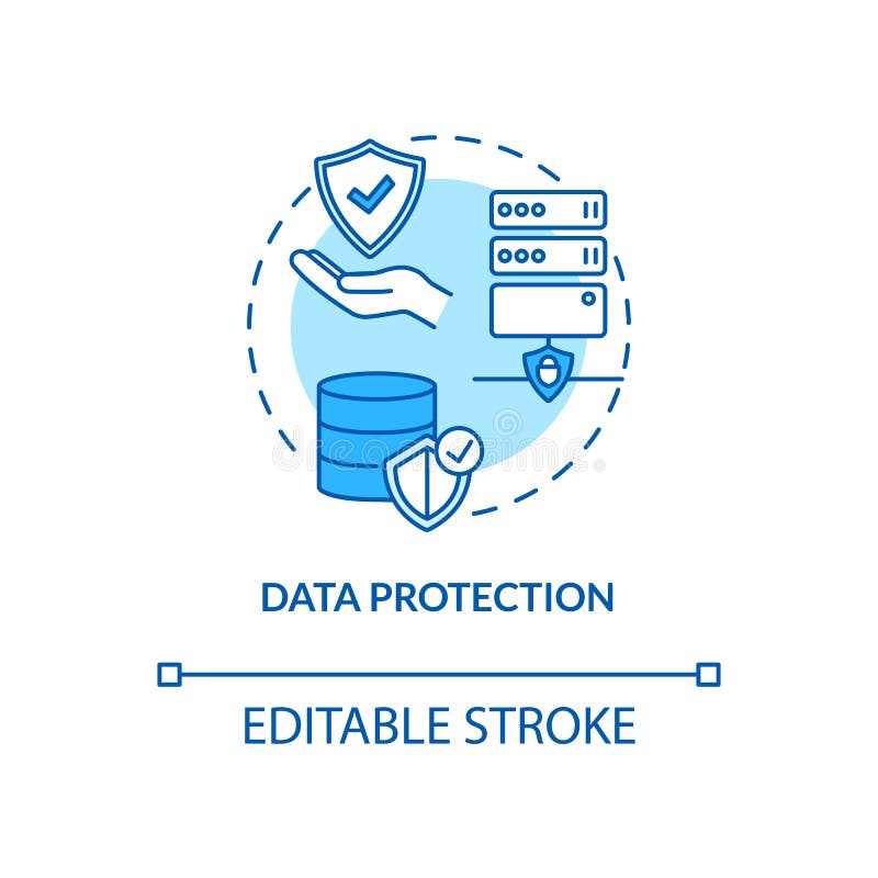 Data Protection Concept Icon Stock Vector - Illustration of data ...
