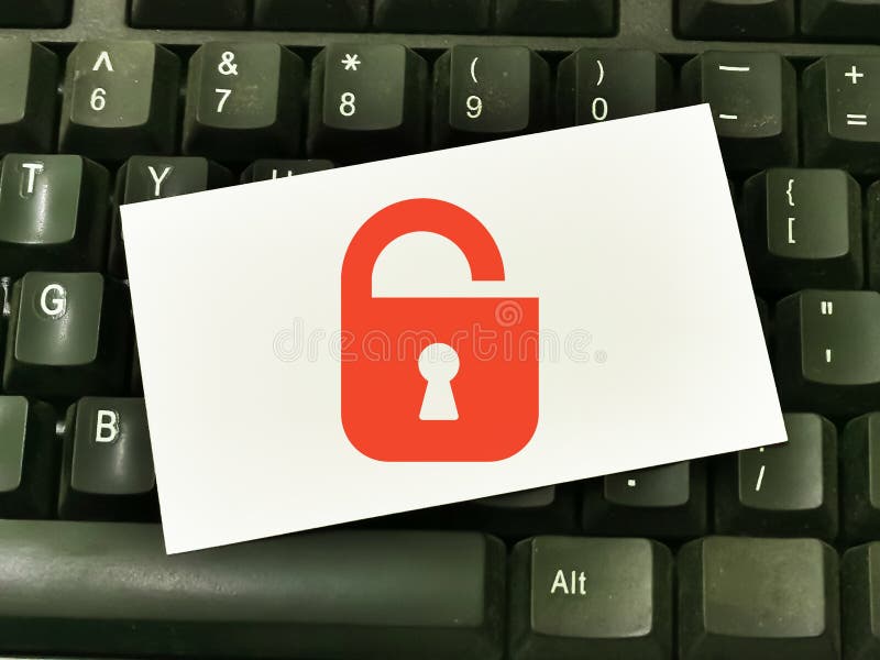 Data Protection Concept with Lock Icon. Stock Image - Image of access ...