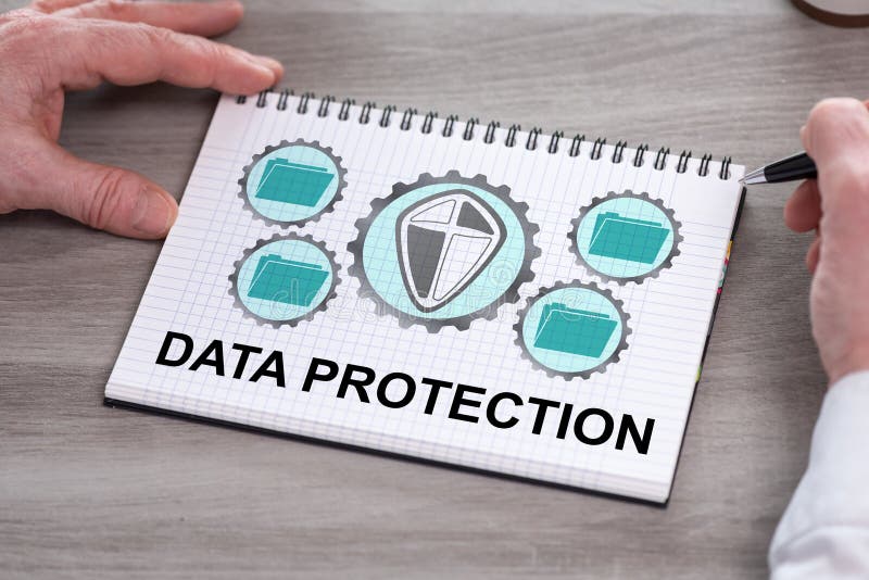 Data Protection Concept on a Notepad Stock Photo - Image of personal ...