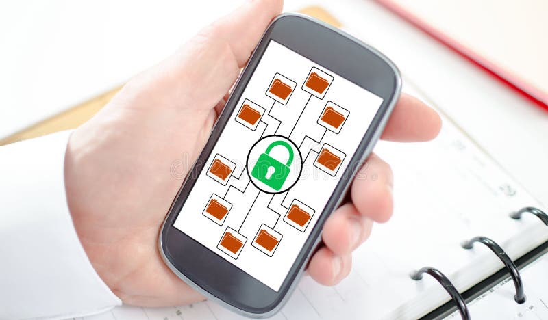 Data Protection Concept on a Smartphone Stock Image - Image of mobile ...