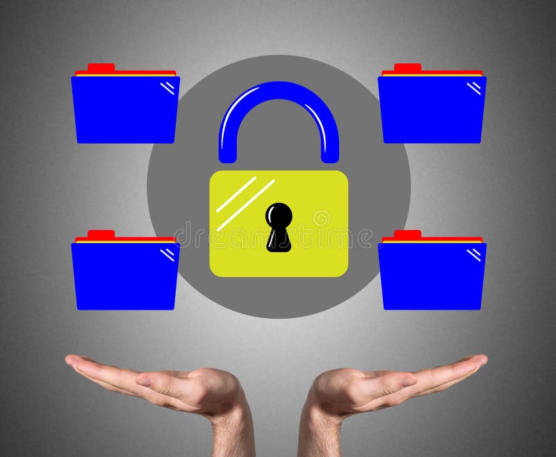 Data Protection Concept Sustained by Open Hands Stock Photo - Image of ...