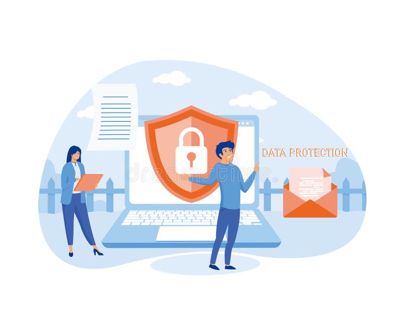 Data Protection Concept for Web Page, Banner, Presentation, Social ...