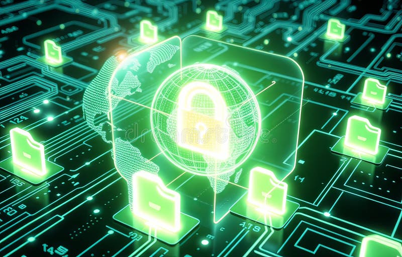 Data Protection and Cyber Security Abstract Background Stock ...