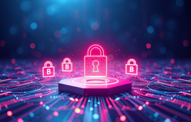 Data Protection and Cyber Security Abstract Background Stock ...