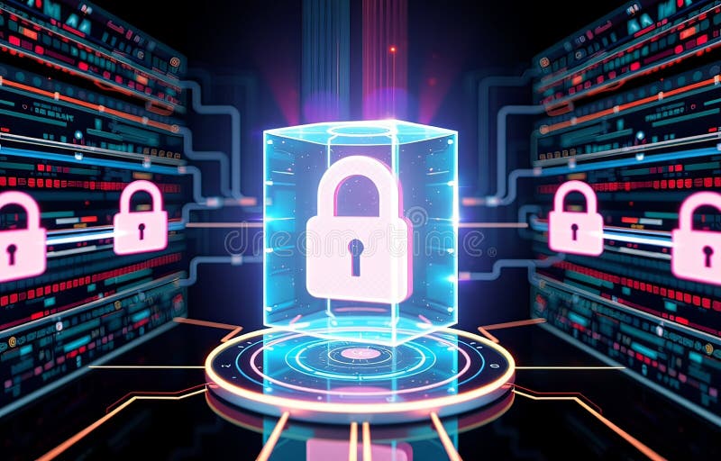 Data Protection and Cyber Security Abstract Background Stock ...