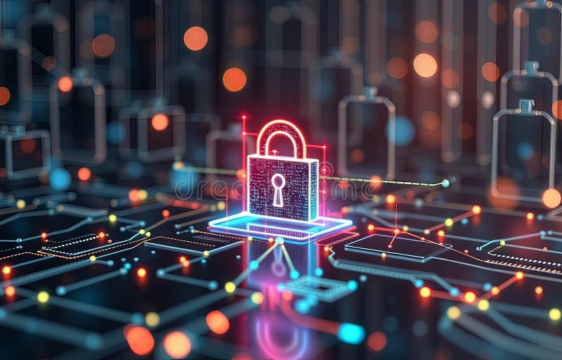 Data Protection and Cyber Security Abstract Background Stock ...