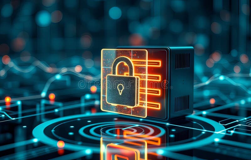 Data Protection and Cyber Security Abstract Background Stock ...