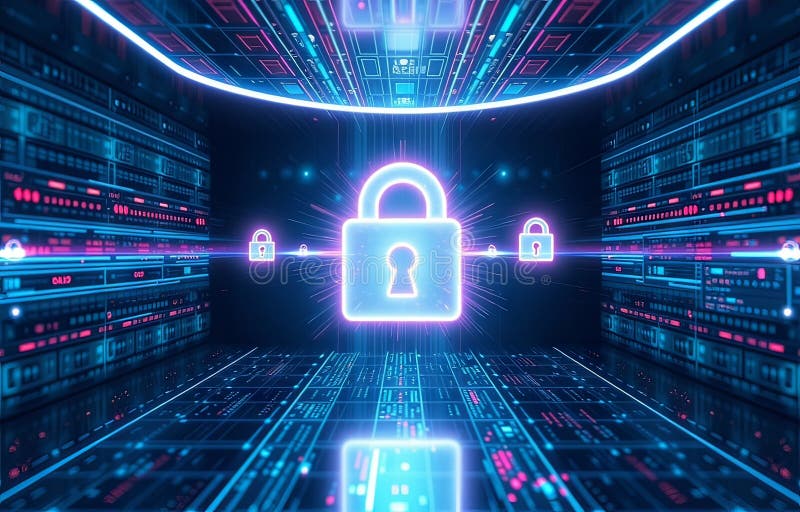 Data Protection and Cyber Security Abstract Background Stock ...