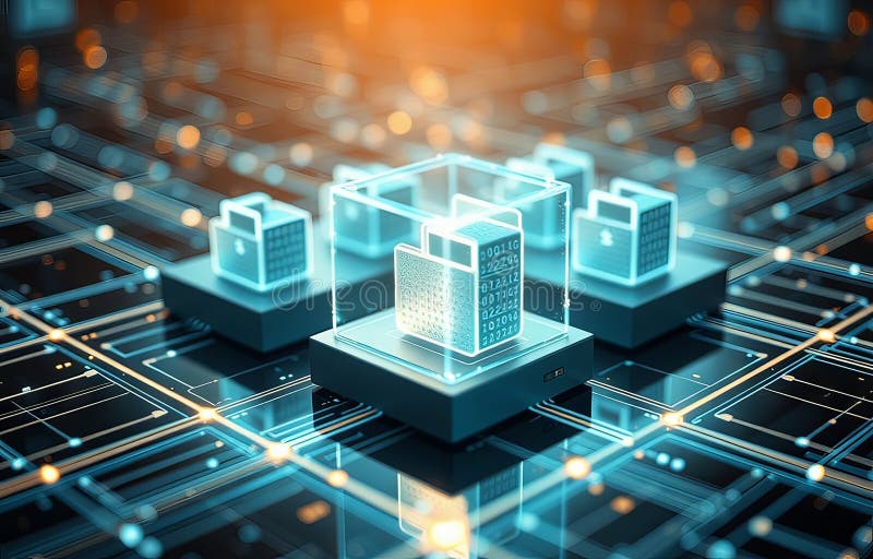 Data Protection and Cyber Security Abstract Background Stock ...