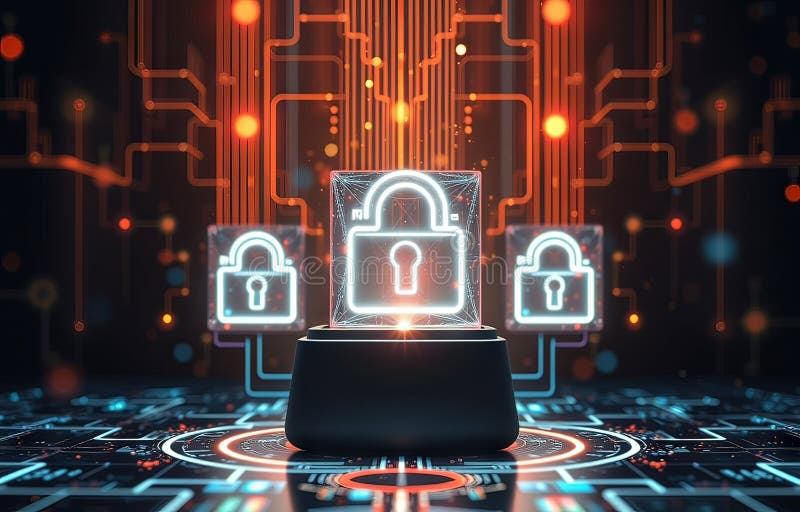 Data Protection and Cyber Security Abstract Background Stock ...