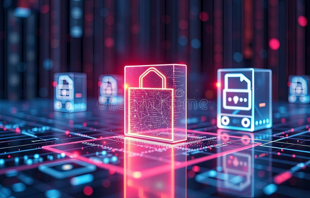 Data Protection and Cyber Security Abstract Background Stock ...