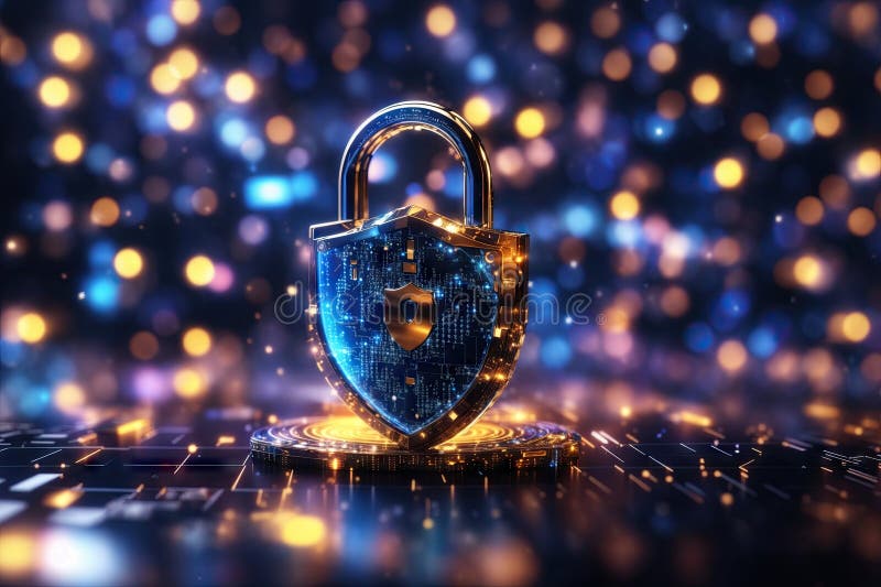 Data Protection and Cyber Security. Ai Generative Stock Illustration ...