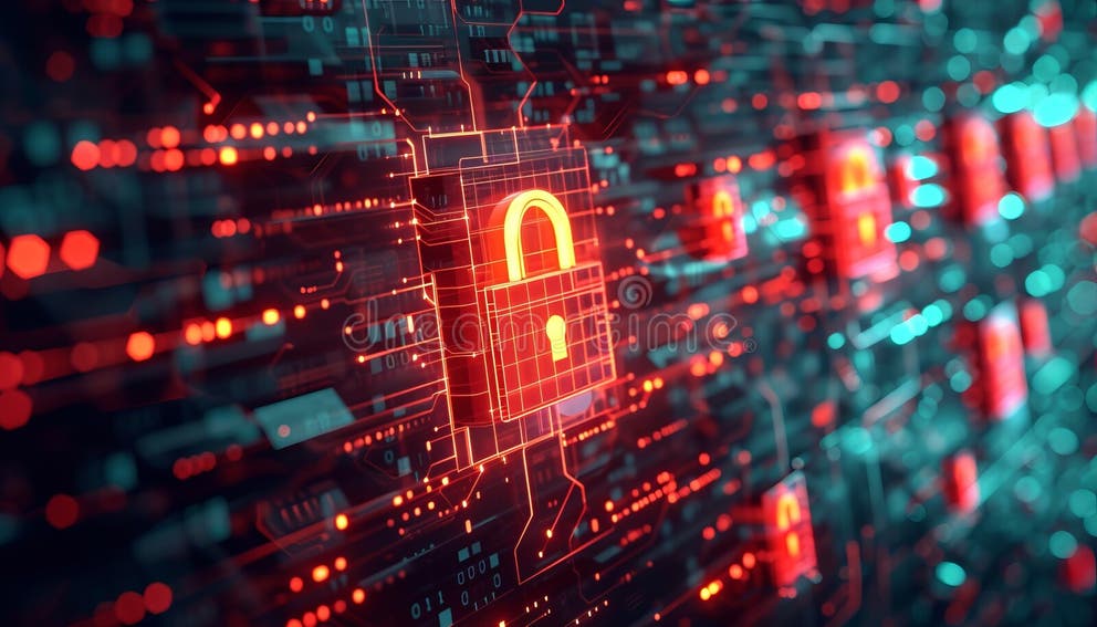 Data Protection Cyber Security Concept Stock Illustration ...