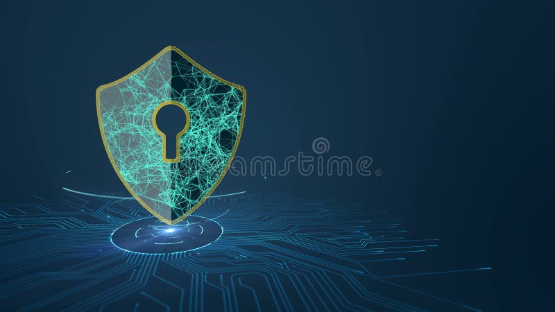 Data Protection Cyber Security Concept with Lock Icon on Printed ...