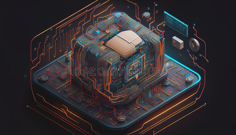 Cyber Security Protect Privacy Circuit Board Secure Shield Stock Image ...