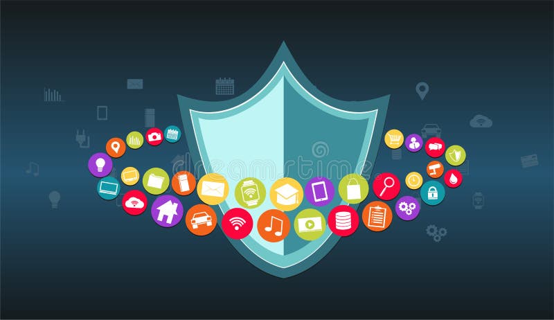 Data Security. Antivirus. Data Protection Stock Vector - Illustration ...