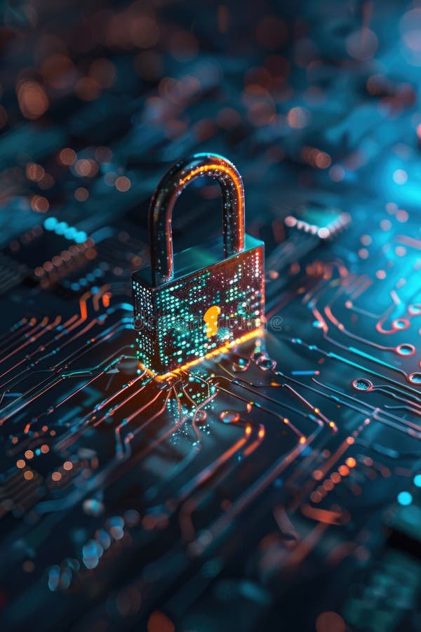 Data Protection with Encrypted Lock Stock Photo - Image of defense ...