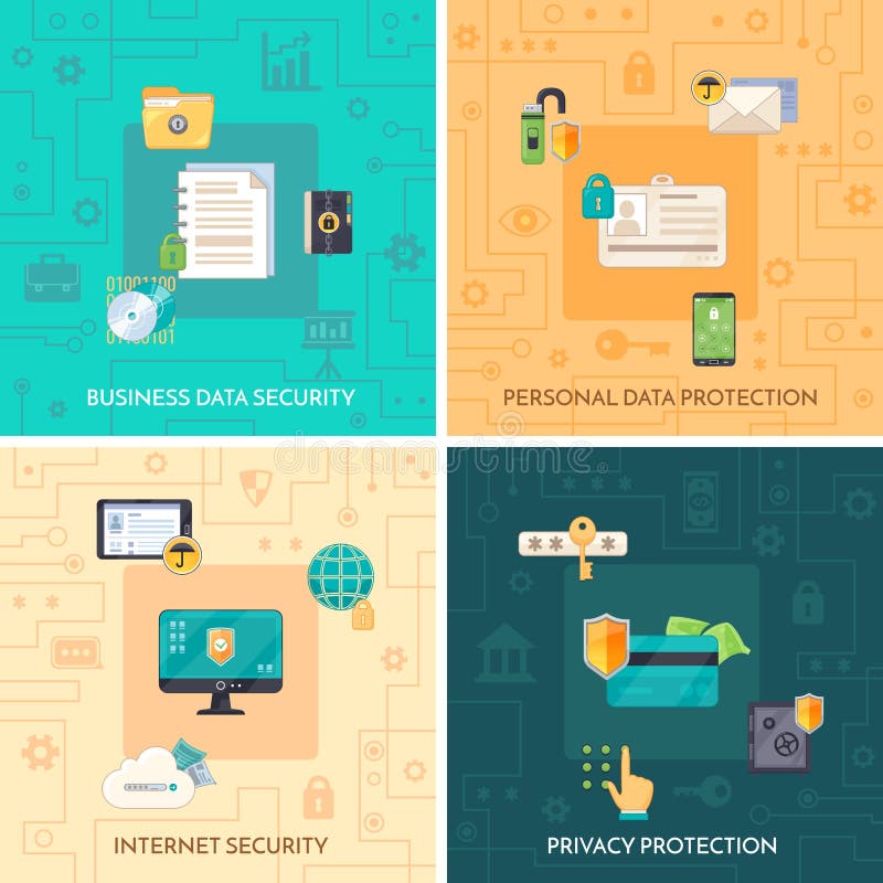 Data Protection Infographic Stock Vector - Illustration of page ...
