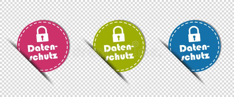 Data Protection German Square and Circle Buttons - Vector Illustration ...