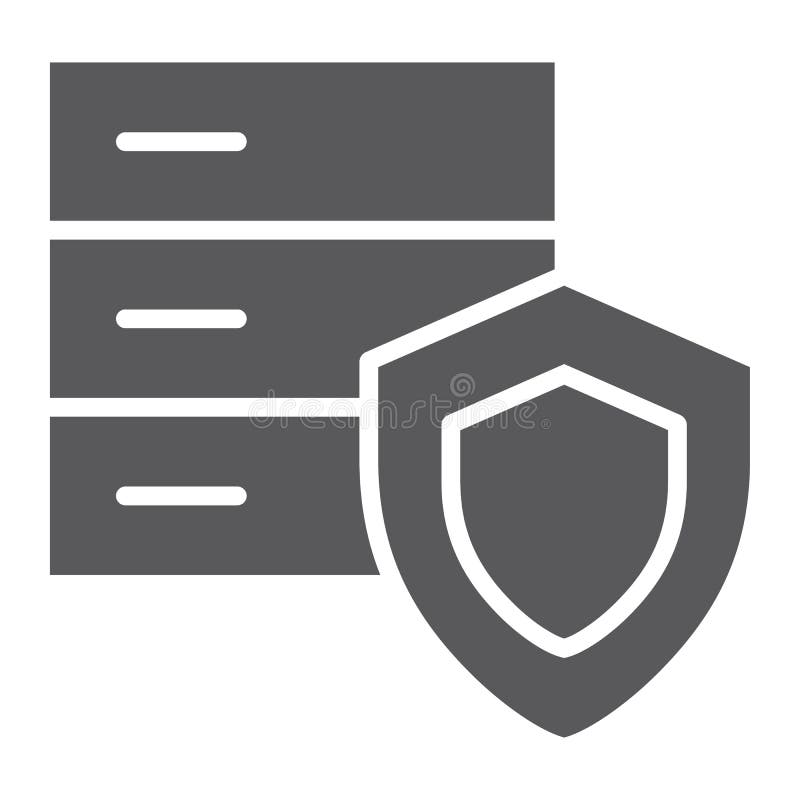 Data Protection Glyph Icon, Safety and Storage, Security Sign, Vector ...