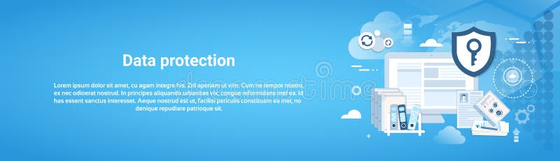 Data Protection Horizontal Web Banner with Copy Space Stock Vector ...