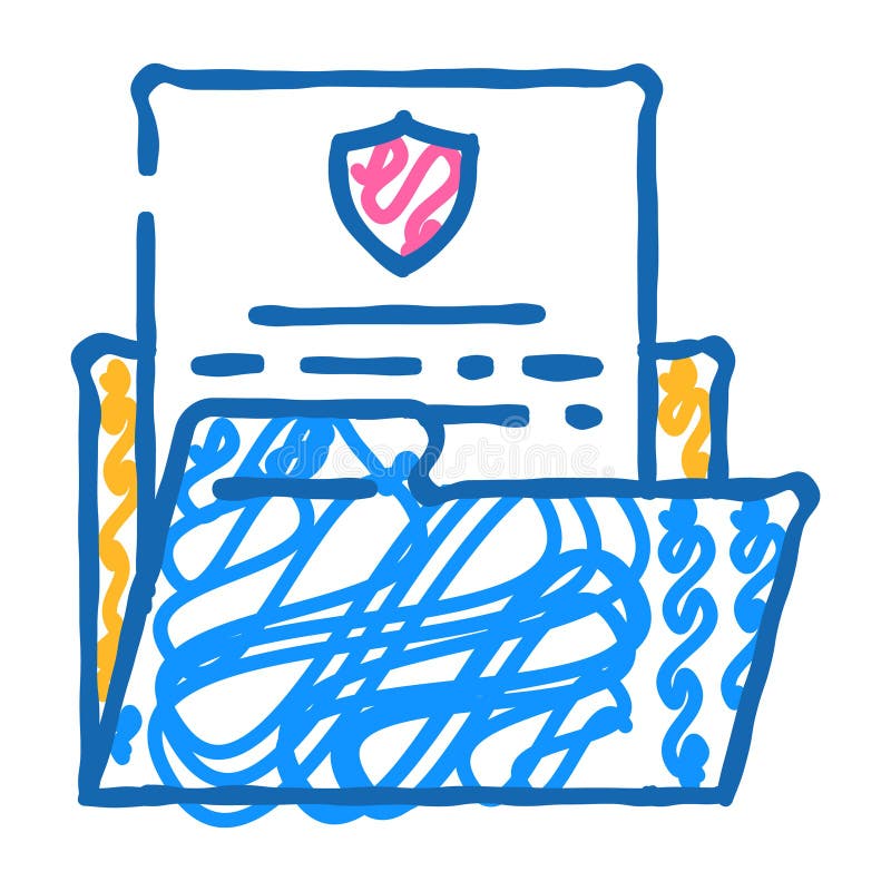 Data Protection Icon Doodle Illustration Stock Vector - Illustration of ...