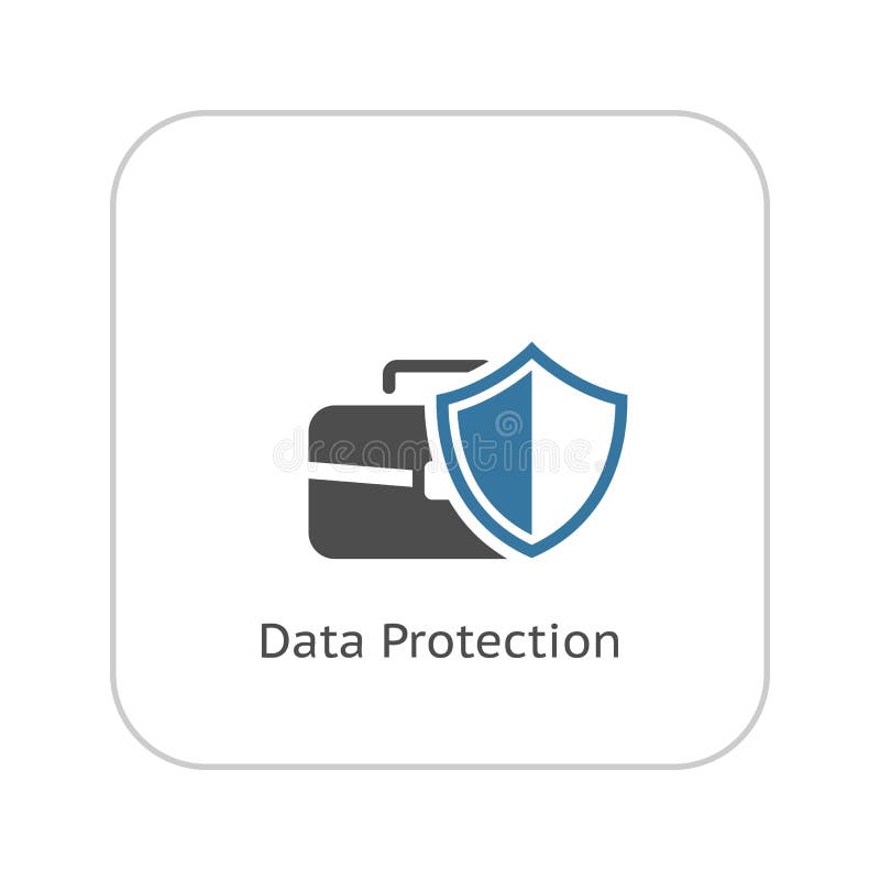 Data Protection Icon. Flat Design Stock Illustration - Illustration of ...