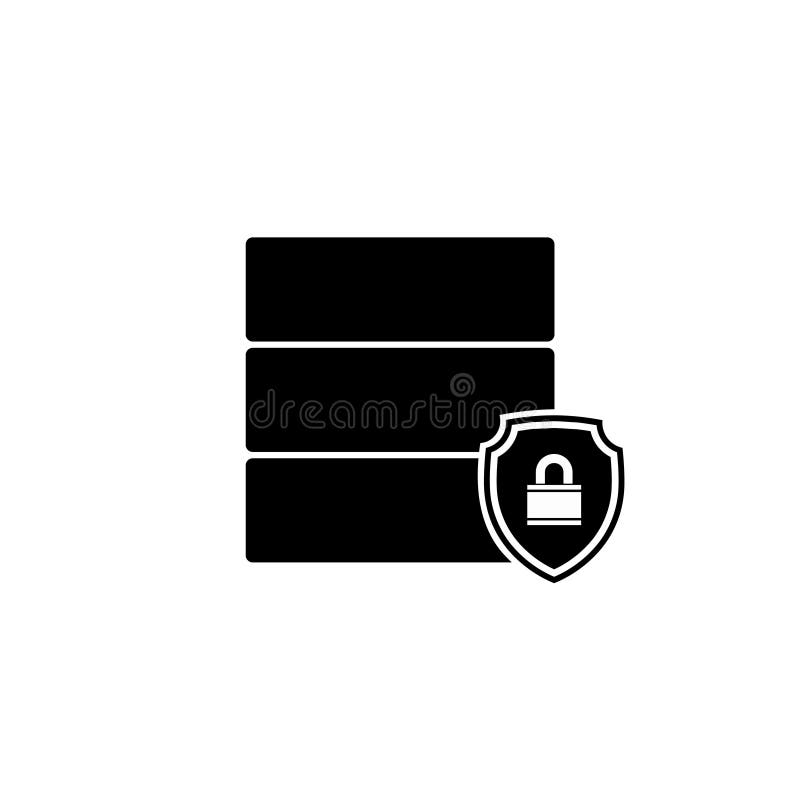 Data Protection Icon Isolated on White Background Stock Vector ...