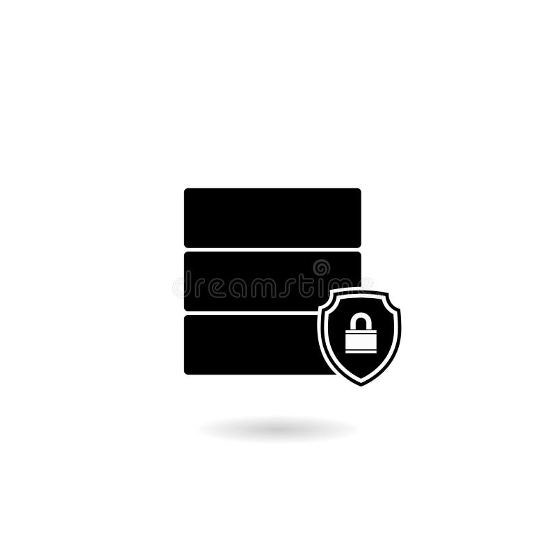 Data Protection Icon with Shadow Stock Vector - Illustration of cloud ...