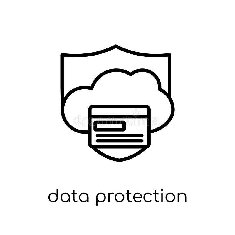 Data Protection Icon. Trendy Modern Flat Linear Vector Data Prot Stock ...